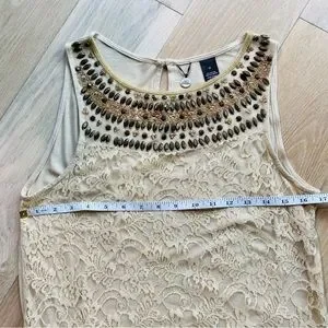 BKE | Tops | Beaded Mesh Overlay Top | Poshmark